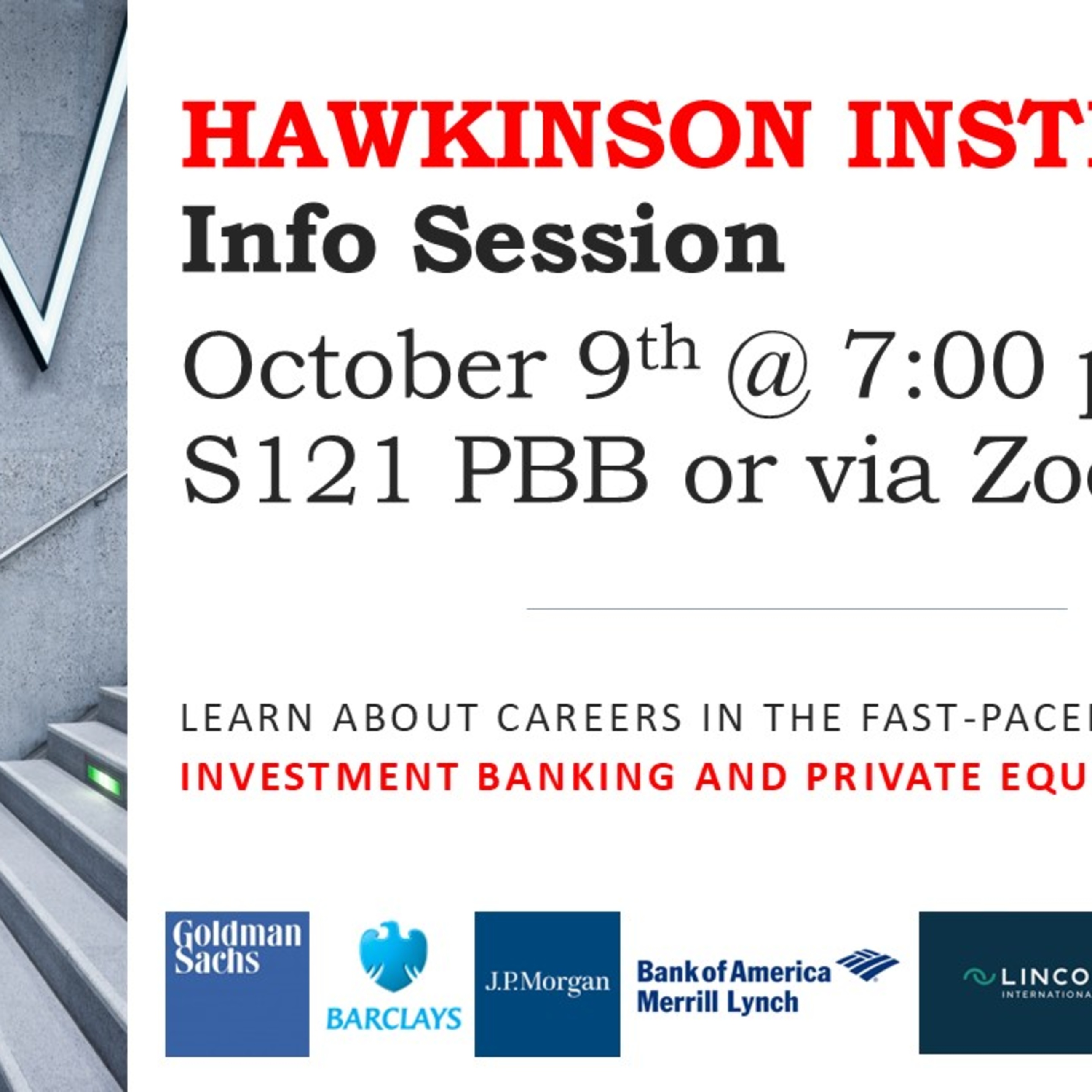 Hawkinson Institute Info Session | Current Students | Tippie College of ...
